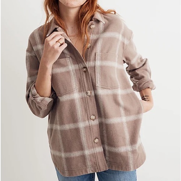 Madewell | Sweaters | Madewell Flannel Kentwood Oversized Shirt Jacket ...